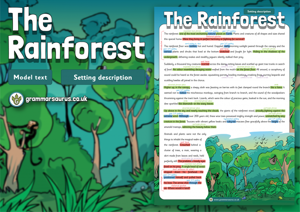 Year 4 Model Text Setting Description The Rainforest Gbsct P4 3rd Grade And 3rd Class
