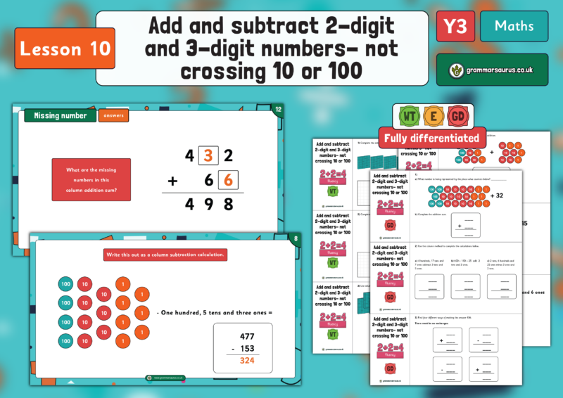 Year 3 Addition and Subtraction -Add and subtract 2-digit and 3-digit ...