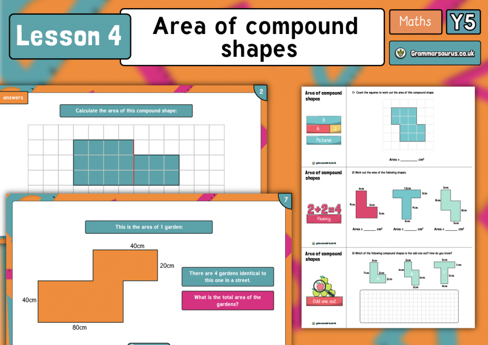 Year 5 Perimeter and Area - Area of Compound Shapes - Lesson 4 ...