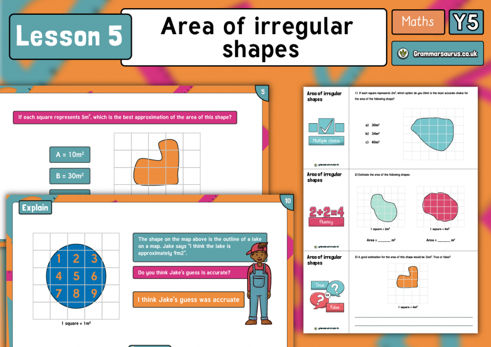Year 5 Perimeter and Area - Area of Irregular Shapes - Lesson 5 ...