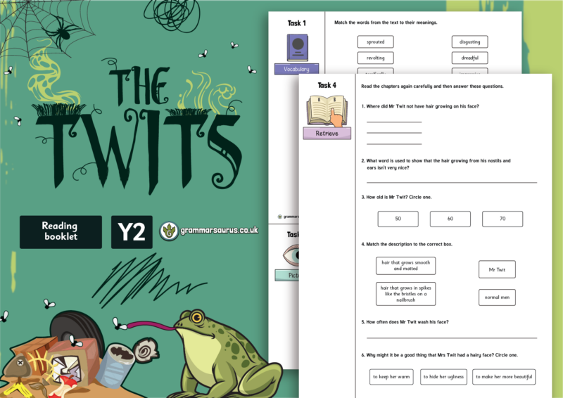 Year 2 Shared Reading Booklet - "The Twits" by Roald Dahl - Grammarsaurus