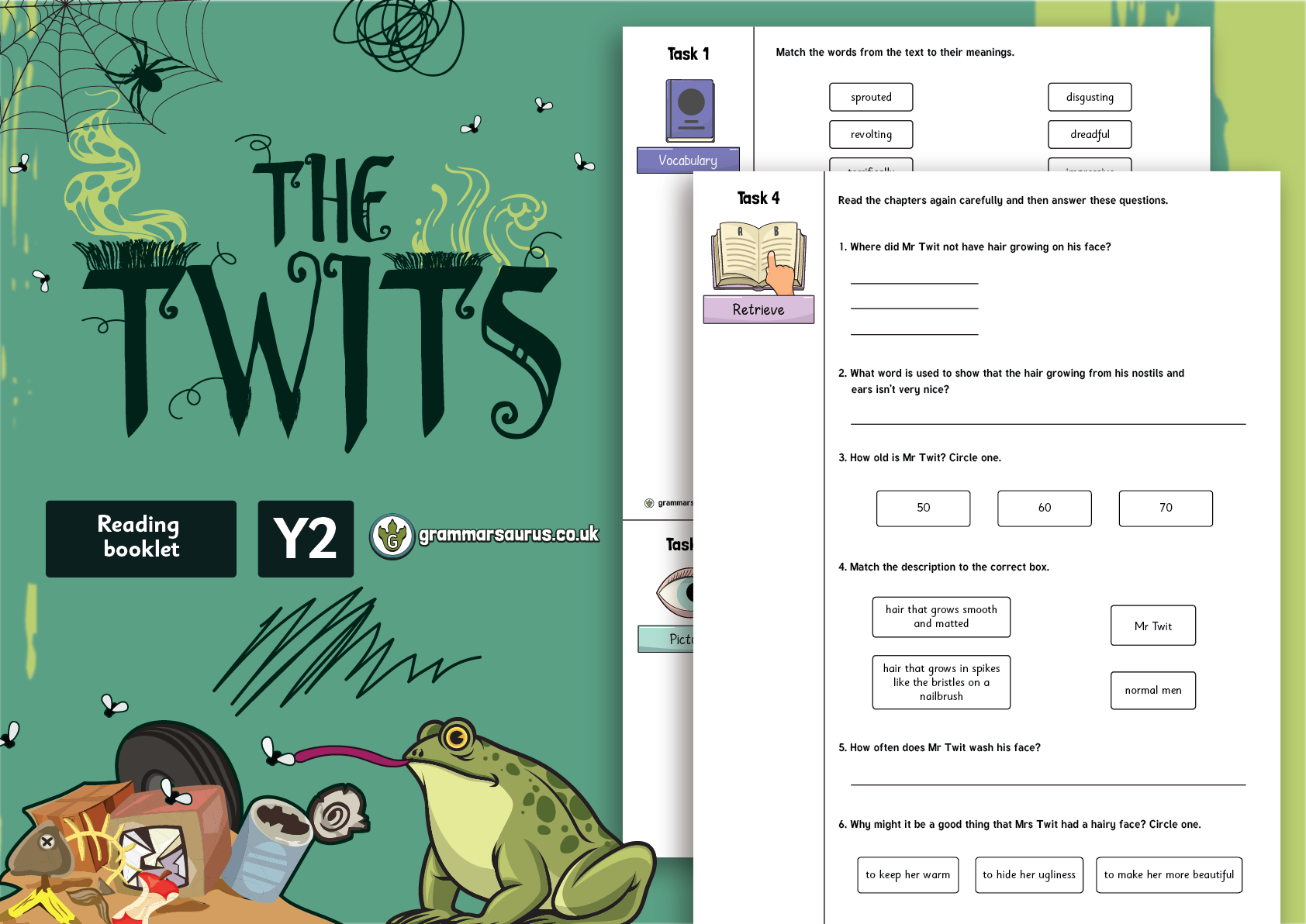 Year 2 Shared Reading Booklet - "The Twits" by Roald Dahl - Grammarsaurus