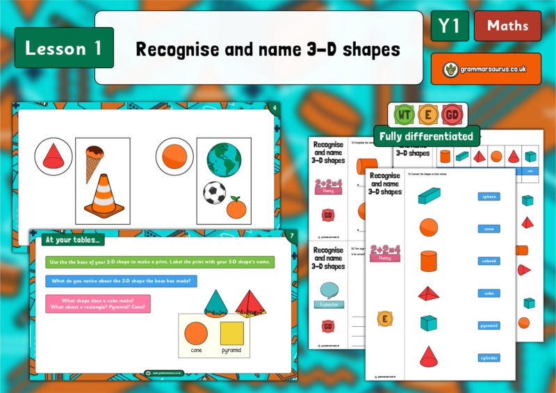 Year 1 2-D and 3-D Shapes - Recognise and Name 3-D Shapes - Lesson 1 ...