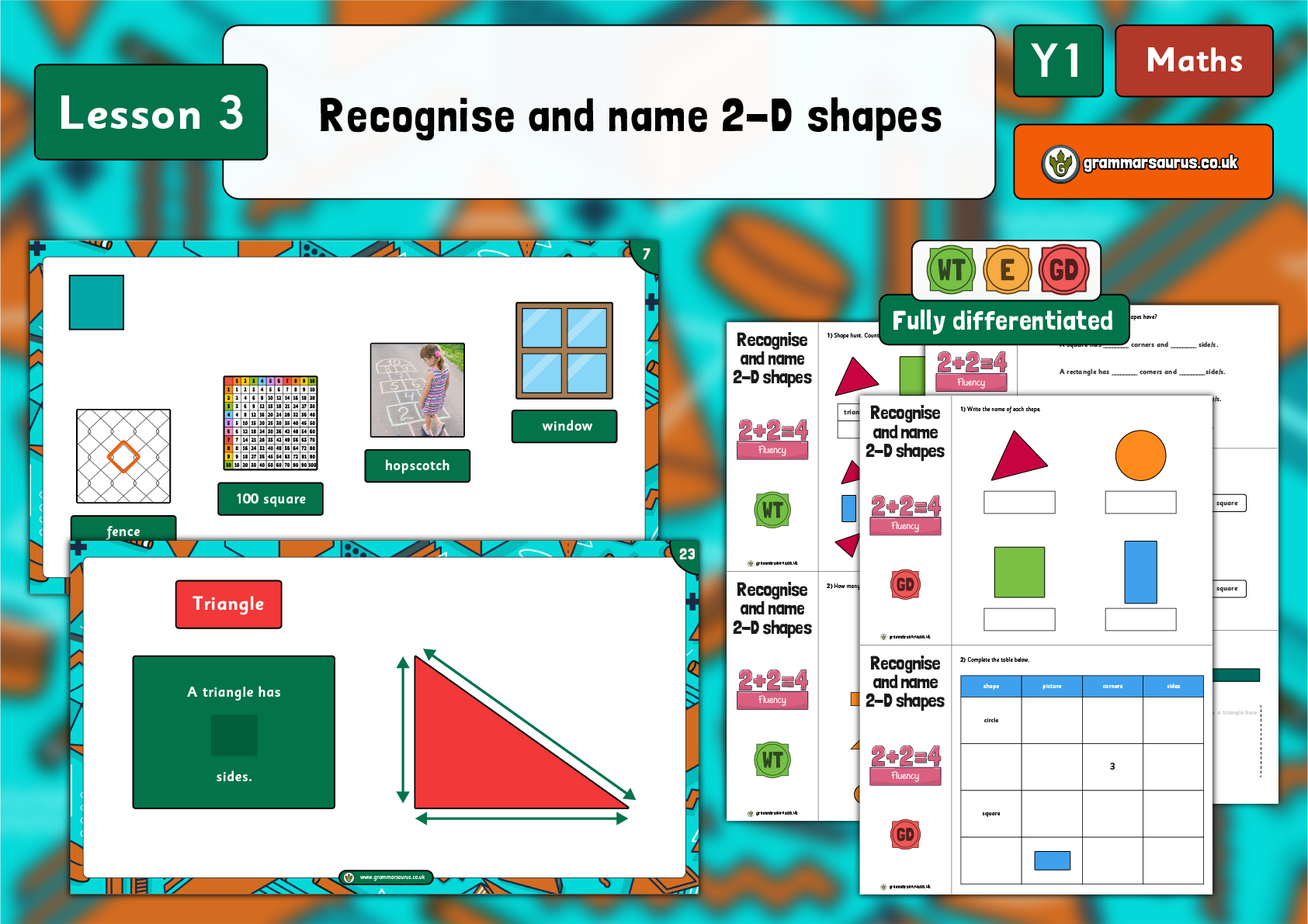 Year 1 2-D and 3-D Shapes - Recognise and Name 2-D Shapes - Lesson 3 ...
