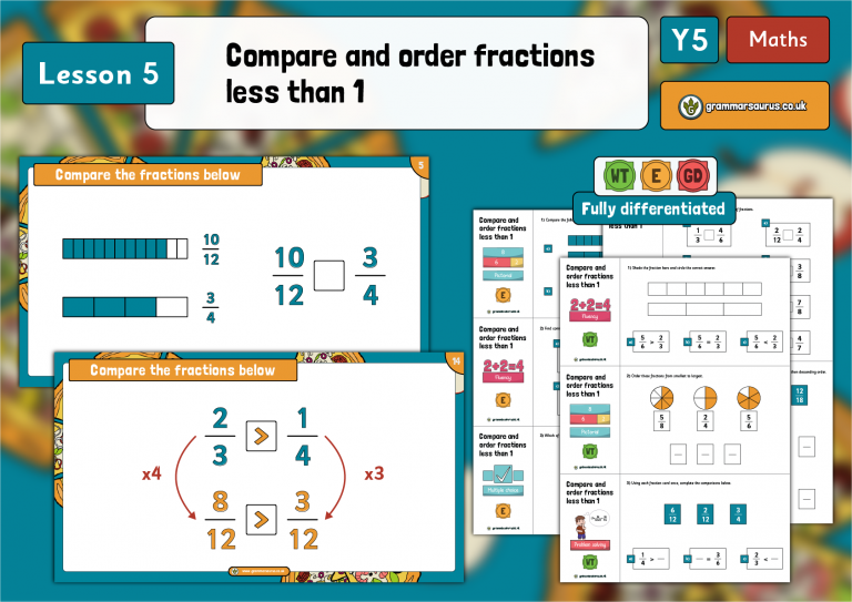 year-5-fractions-compare-and-order-fractions-less-than-1-lesson-5