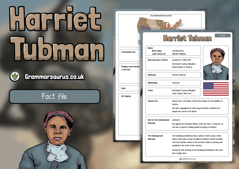 History - Fact File - Harriet Tubman - Grammarsaurus