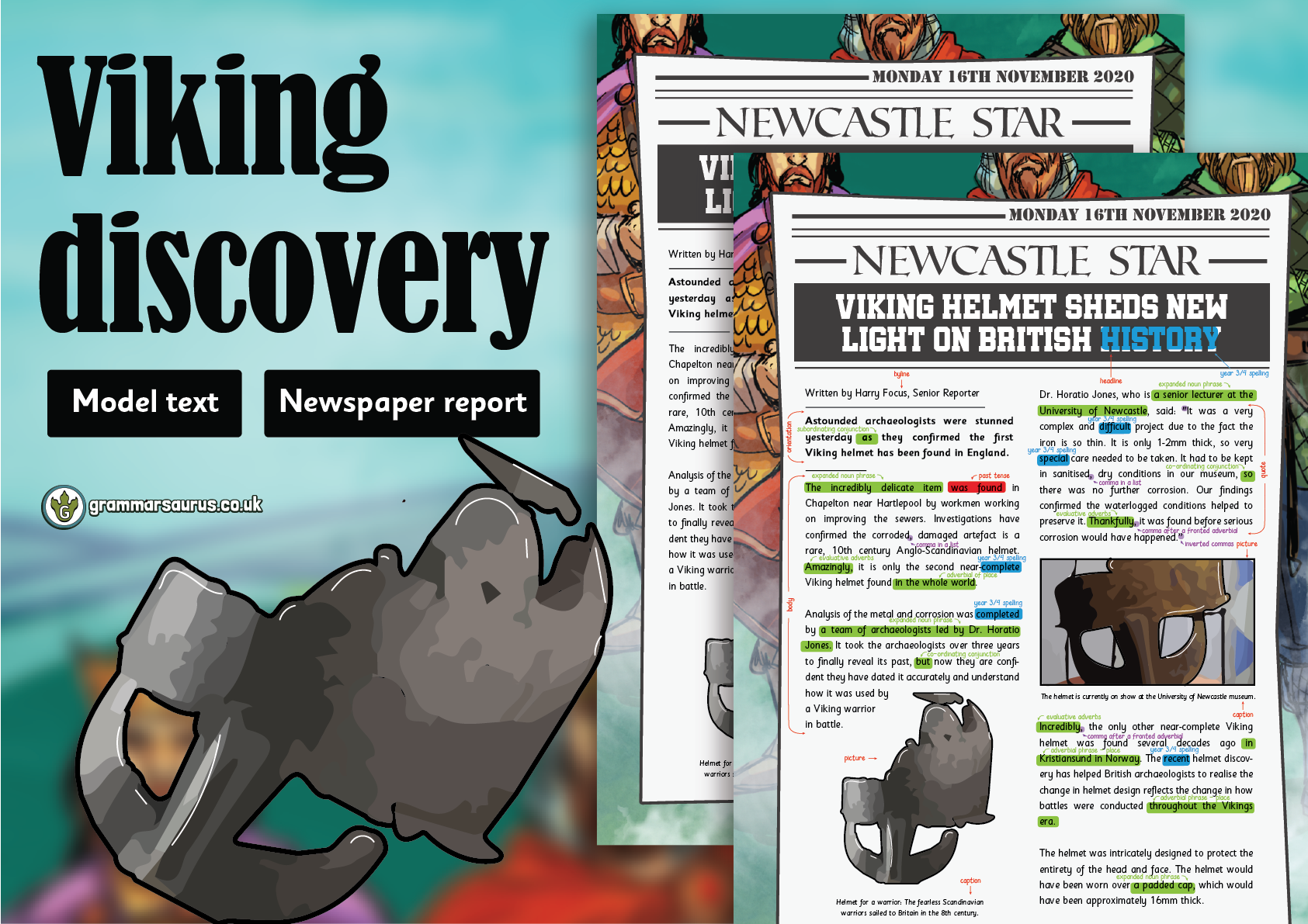 Year 4 Model Text - Newspaper report - Viking Discovery ( gbsct P4 ...