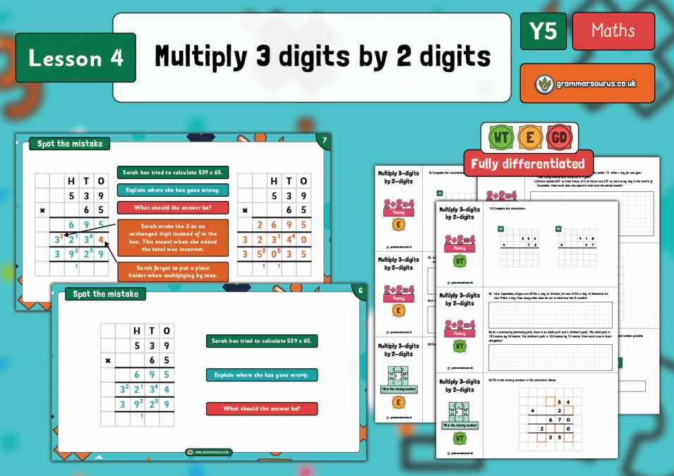 Year 5 Multiplication and Division (Part 2) – Multiply 3 digits by 2 digits - Lesson 4 ...