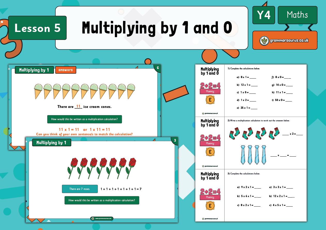 Year 4 Multiplication and Division - multiplying by 1 and 0 - Lesson 5 ...