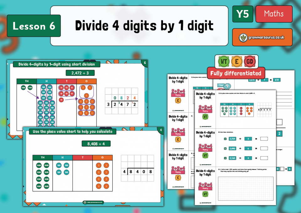 Year 5 Multiplication And Division Part 2 Divide 4 digits By 1 Year 5 Multiplication And Division Part 2 Divide 4 digits By 1