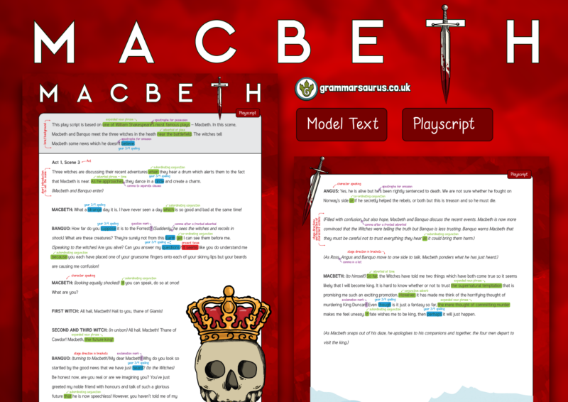 Year 4 Model Text - Play script - Macbeth - Grammarsaurus