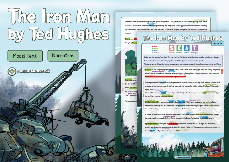 Year 4 Model Text - Narrative - The Iron Man - Grammarsaurus