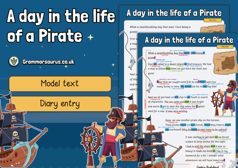 Year 1 Model Text - Diary entry - A Day in the Life of a Pirate ...