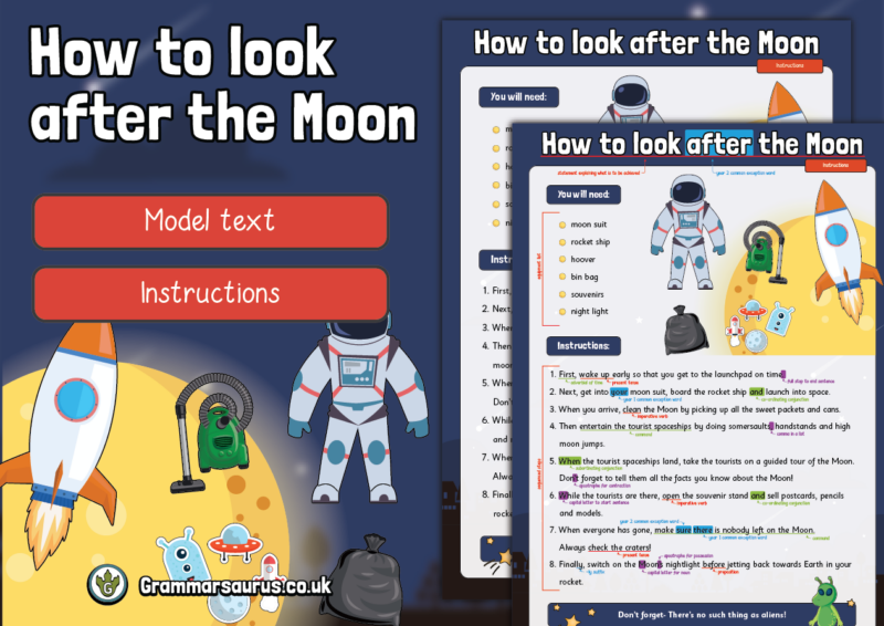 Year 2 Model Text – Instructions – How to look after the moon ...