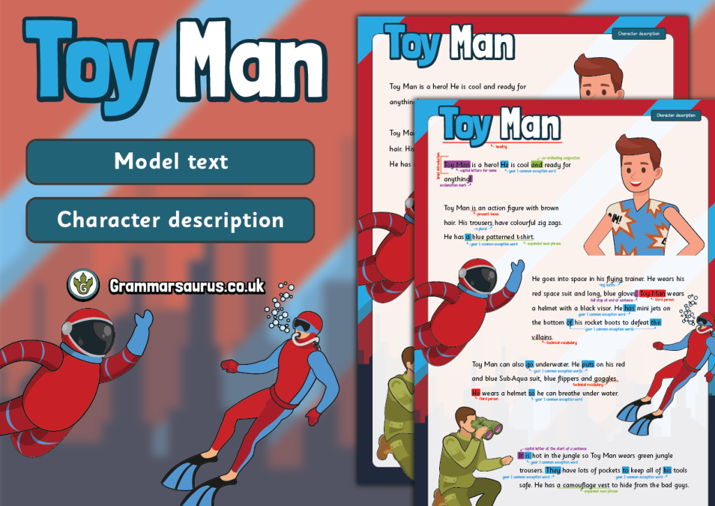 Y1 Narrative - Character description - Page 2 of 2 - Grammarsaurus