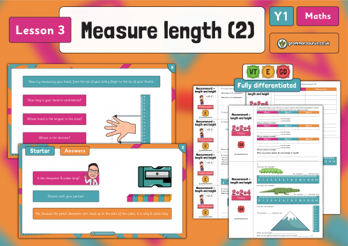 Year 1 Length and Height - Measure Length (2) - Lesson 3 - Grammarsaurus
