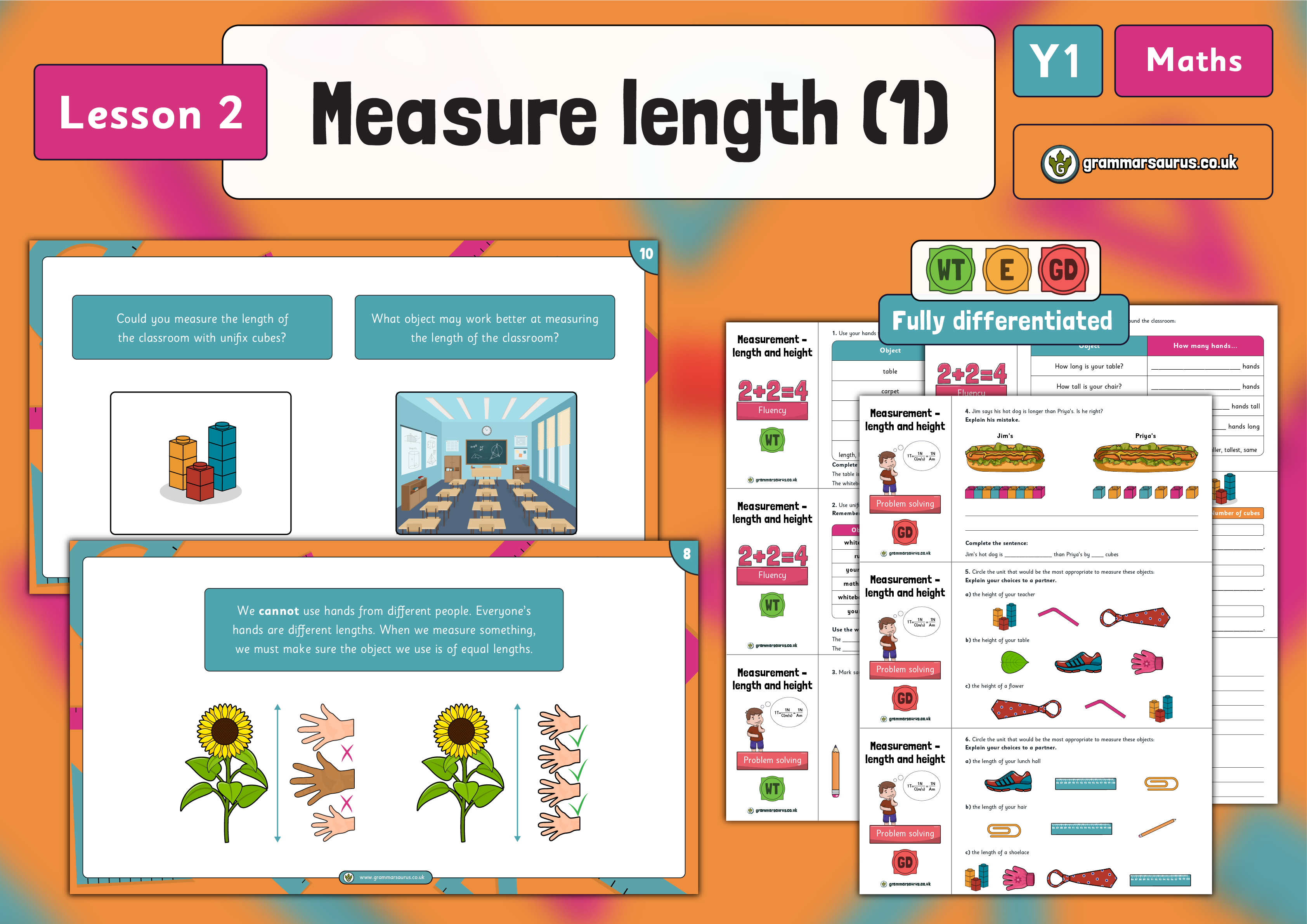 Year 1 Length and Height - Measure length (1) - Lesson 2 - Grammarsaurus