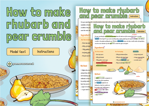 Year 5 Model Text – Instructions – How to make rhubarb and pear crumble ...