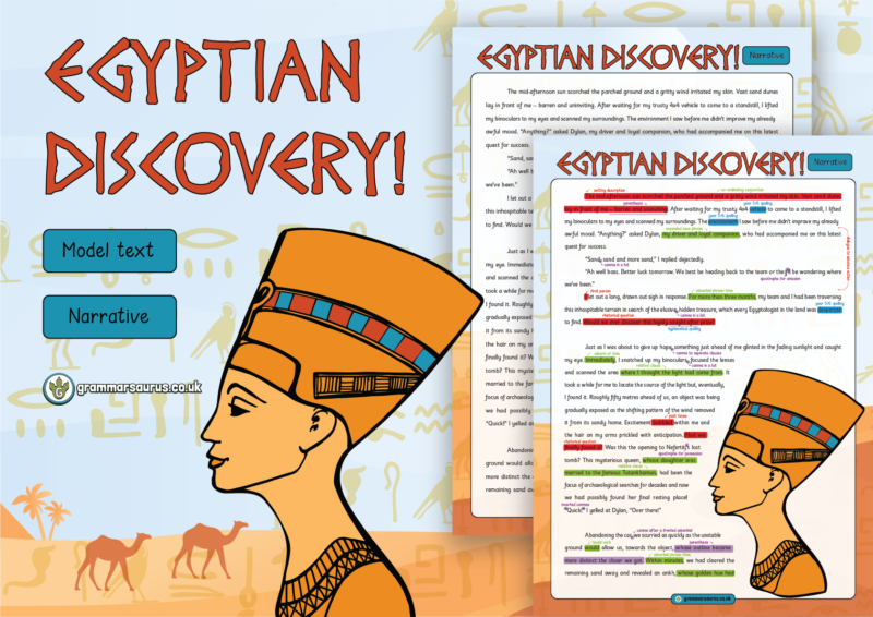 Year 5 Model Text – Narrative – Egyptian Discovery - Grammarsaurus