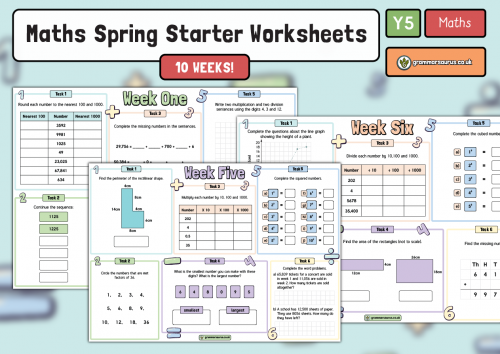 Year 5 Weekly Maths Starters – Spring - Grammarsaurus