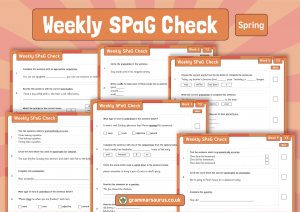 Year 3 Weekly SPaG Check - Spring - Grammarsaurus