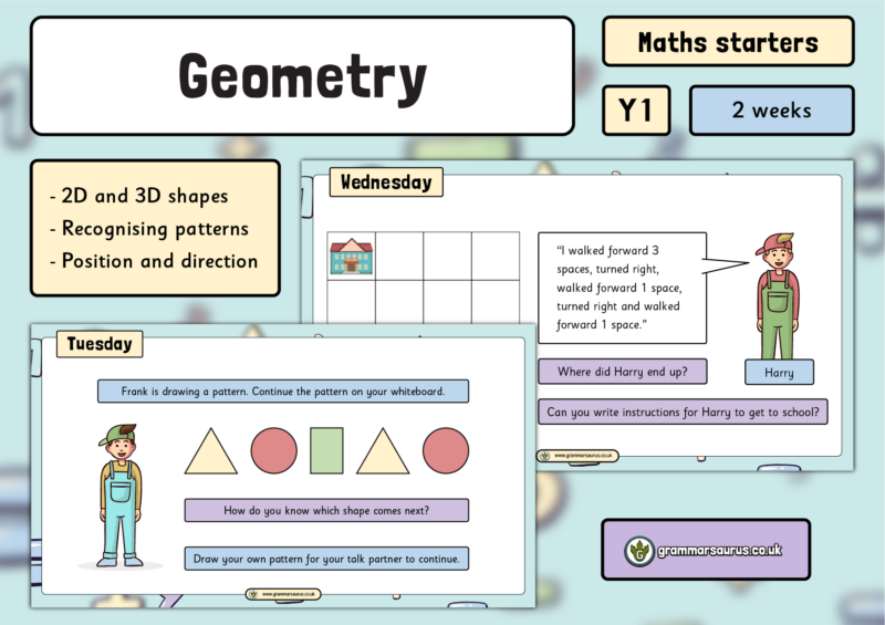 Year 1 Maths Starters - Geometry - Grammarsaurus