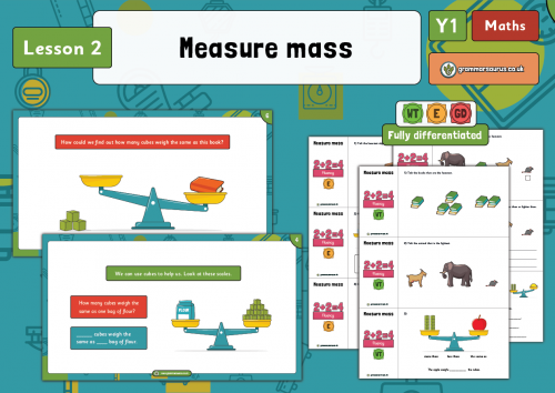 Year 1 Weight and Volume - Measure mass - Lesson 2 - Grammarsaurus