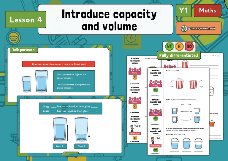 Year 1 Weight and Volume - Introduce capacity and volume - Lesson 4 ...
