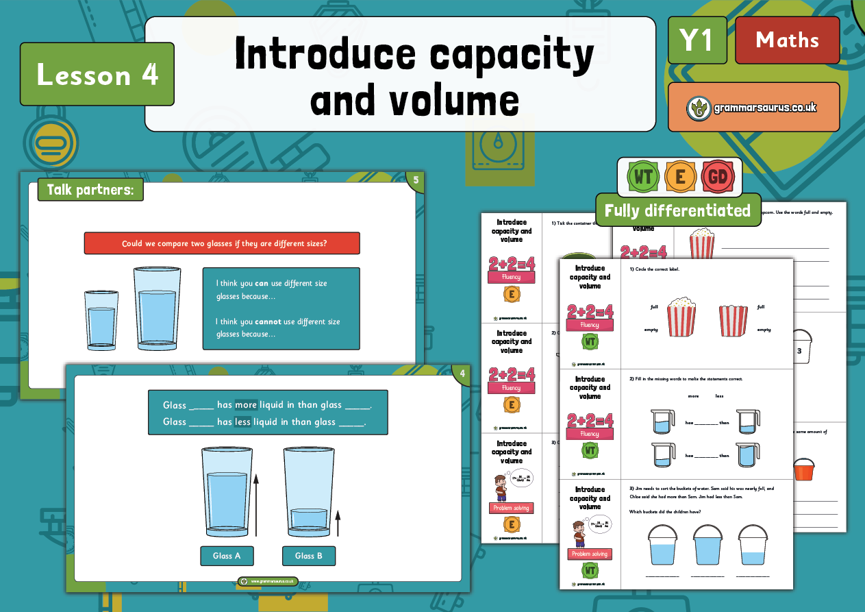Year 1 Weight and Volume - Introduce capacity and volume - Lesson 4 ...