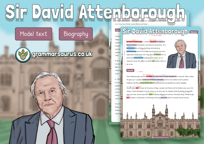 Year 5 Model Text - Biography - David Attenborough - Grammarsaurus