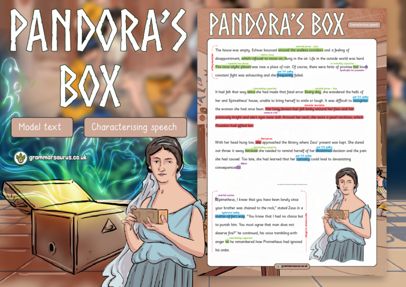 Year 5 Model Text – Narrative - Pandora's Box (Flashback) - Grammarsaurus