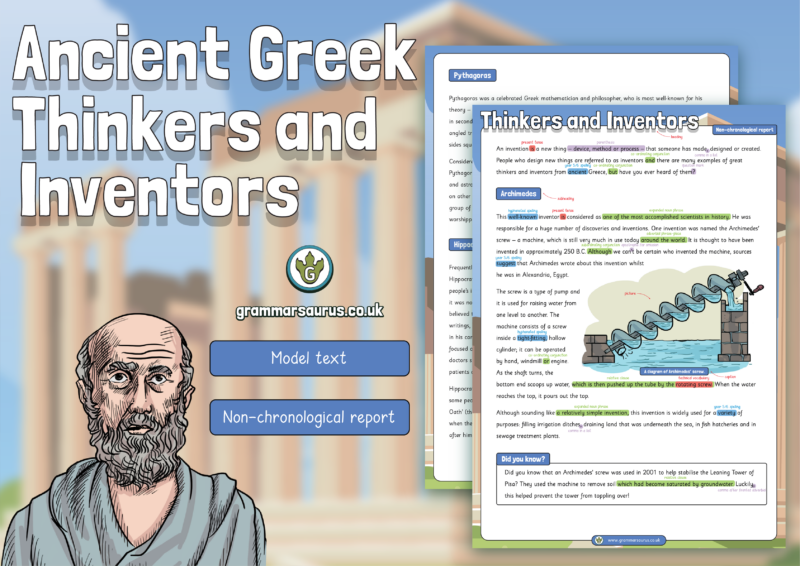 Year 5 Model Text – Non-chronological report - Ancient Greek Thinkers ...