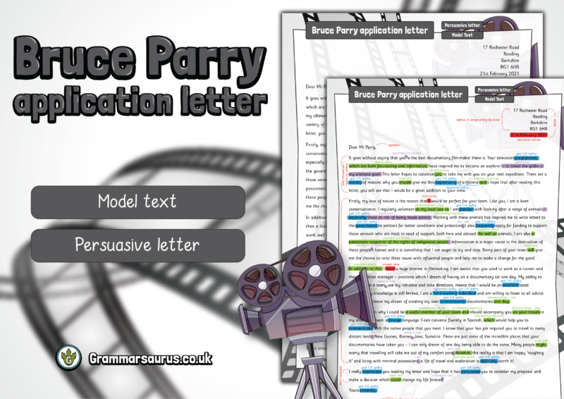 Year 6 Model Text – Persuasive letter - Bruce Parry Application Letter ...