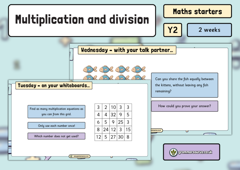 Year 2 Maths Starters – Multiplication and Division - Grammarsaurus