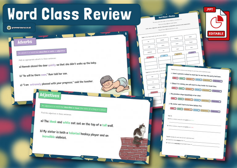 Year 3 4 SPaG Word Class Review Grammarsaurus Year 3 4 SPaG Word Class Review Grammarsaurus