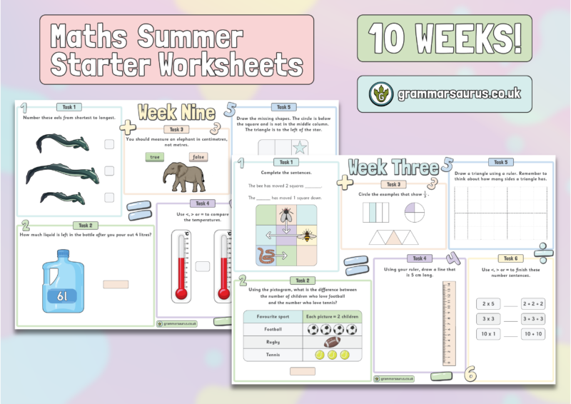 Year 2 Weekly Maths Starters – Summer - Grammarsaurus