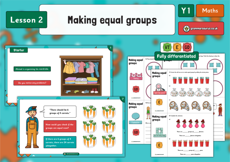 Year 1 Multiplication and Division - Making Equal Groups - Lesson 2 ...