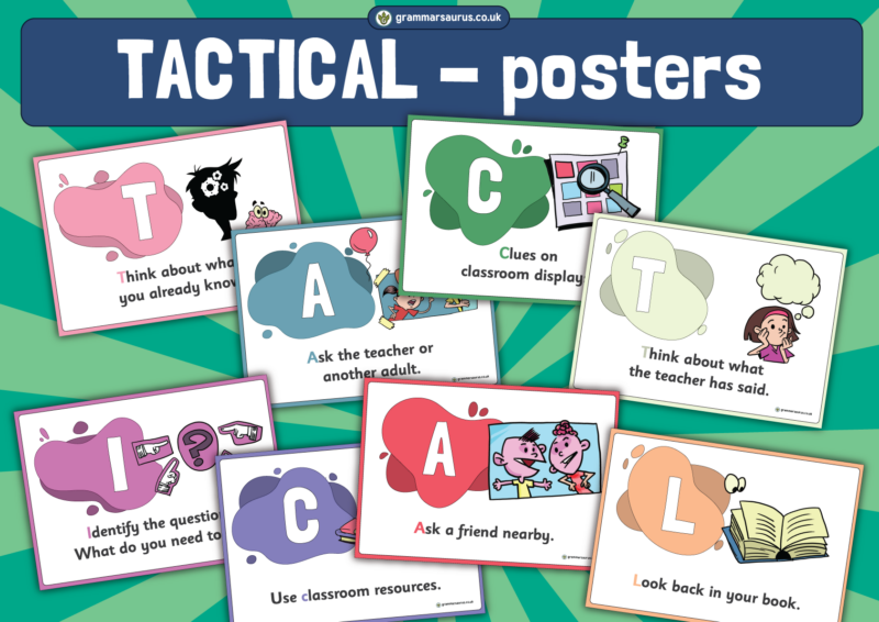 Display Posters - Be a 'TACTICAL' learner (individual) - Grammarsaurus