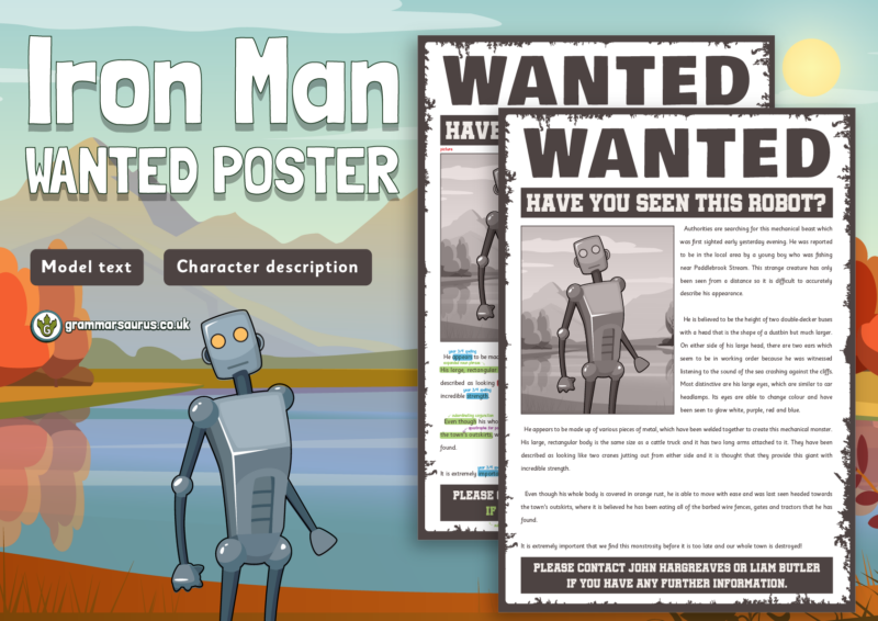 Year 4 Model Text – Character description – Wanted: Iron Man ...