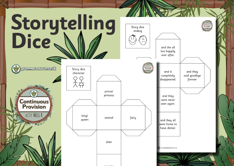 Continuous Provision - Storytelling - Storytelling Dice - Grammarsaurus
