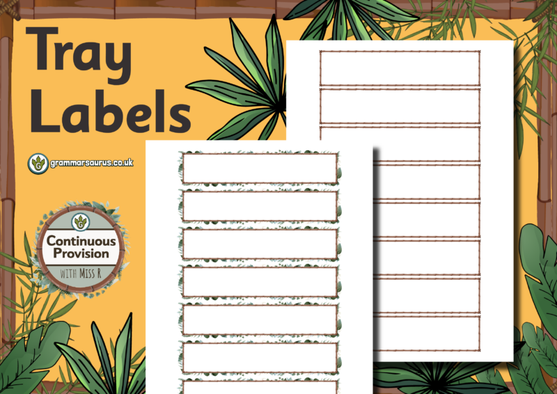 Continuous Provision - Display - Tray Labels - Grammarsaurus