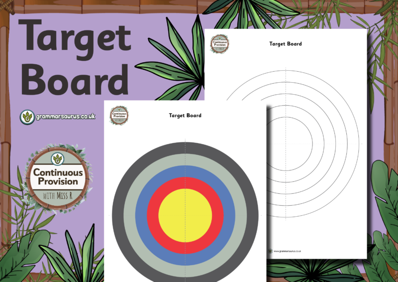 Continuous Provision - Music and Movement - Target Board - Grammarsaurus