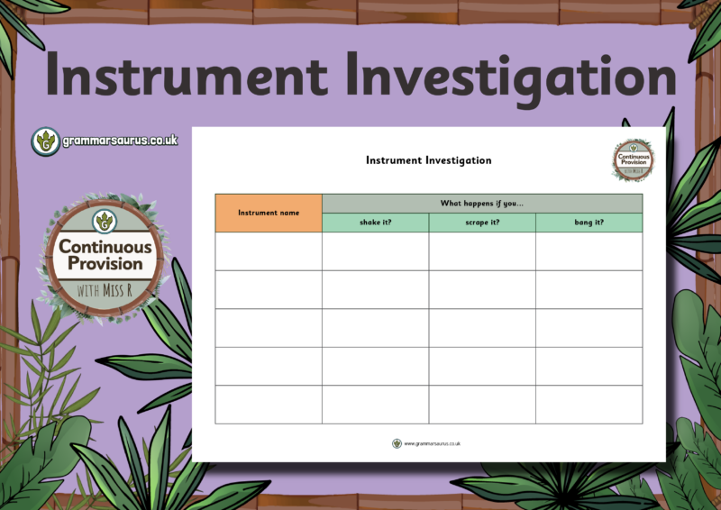 Continuous Provision - Music and Movement - Instrument Investigation ...