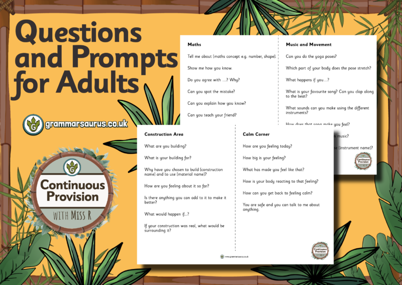 Continuous Provision - Display - Questions and Prompts for Adults ...