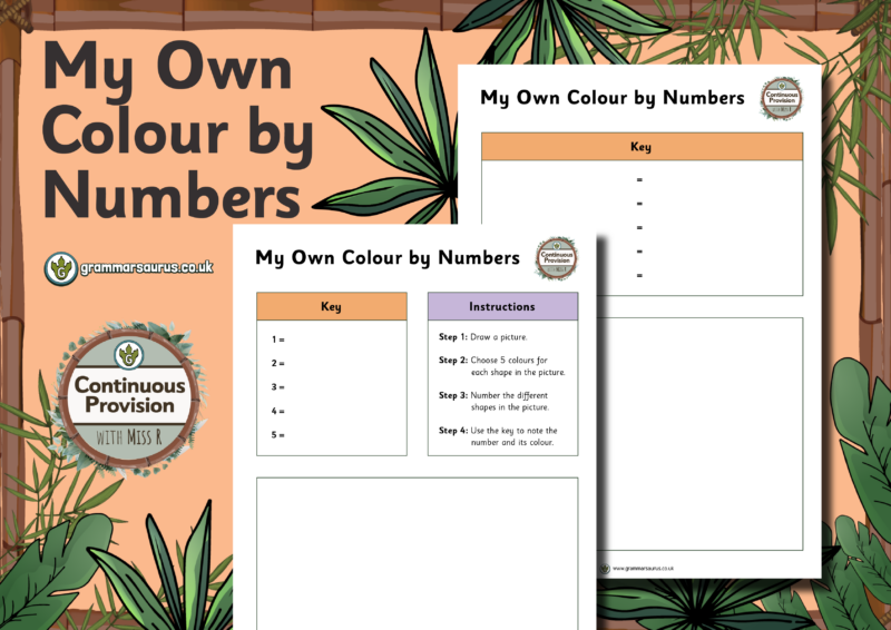 Continuous Provision - Workshop - My Own Colour by Numbers - Grammarsaurus