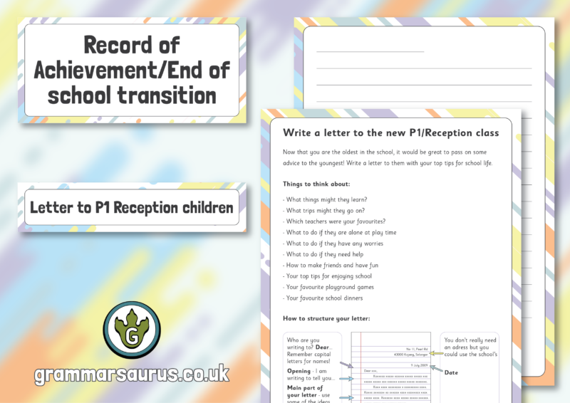 Record of Achievement/Transition - (Letter from Year 6 to Reception ...