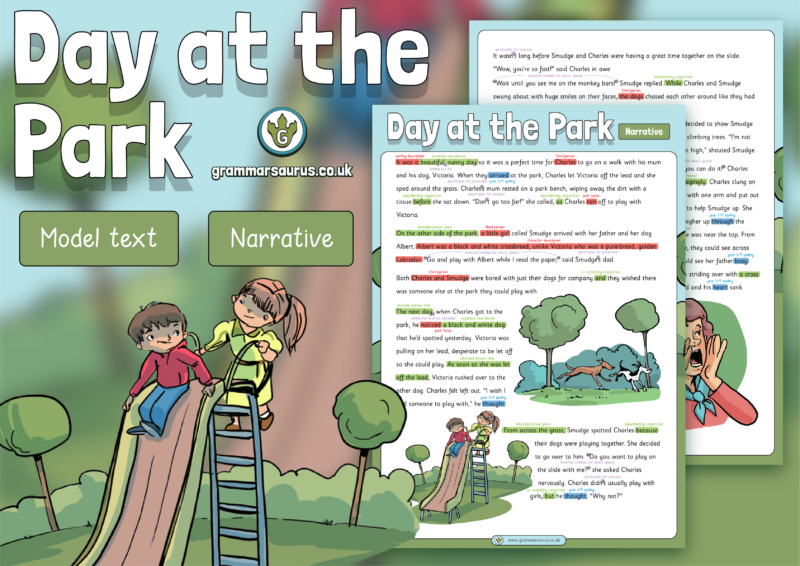 Year 4 Model Text – Narrative - Day at the Park - Grammarsaurus