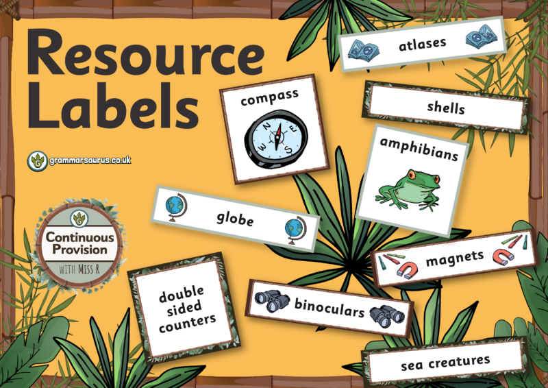 Continuous Provision - Display - Resource Labels - Grammarsaurus