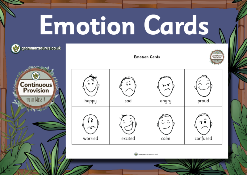 Continuous Provision - Calm Corner - Emotion Cards - Grammarsaurus