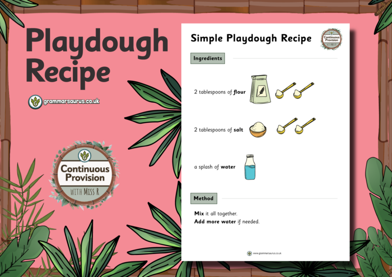 Continuous Provision - Investigation - Playdough Recipe - Grammarsaurus